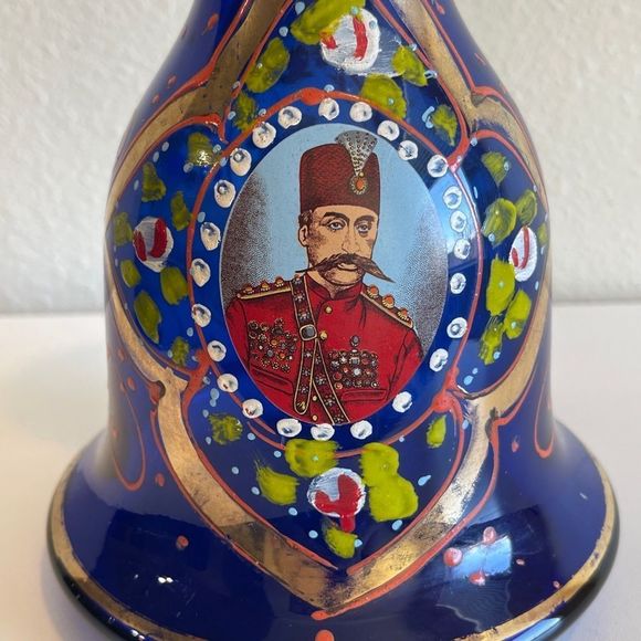Accents | Cobaltblue Glass Persian Portrait Vase Decanter Pitcher ...